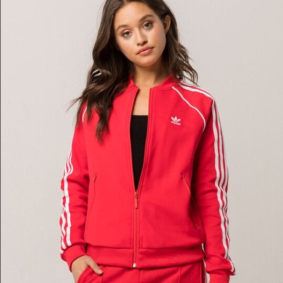 adidas | Jackets & Coats | Adidas Red Track Jacket | Poshmark
